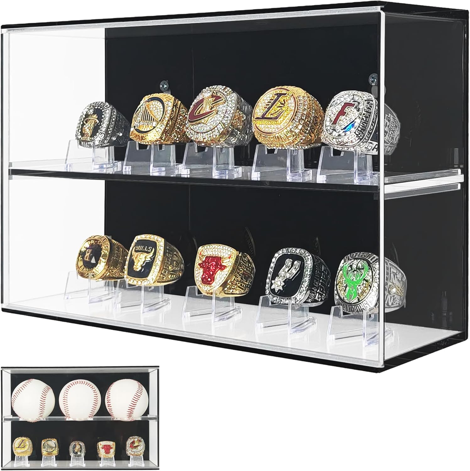 Amazon.com: Acrylic Championship Ring Display Case,Clear Baseball Ring ...