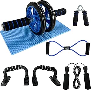 Amazon.com: VIP 5 In 1 Abdominal Exercise Roller Set with Push-Up Bar ...
