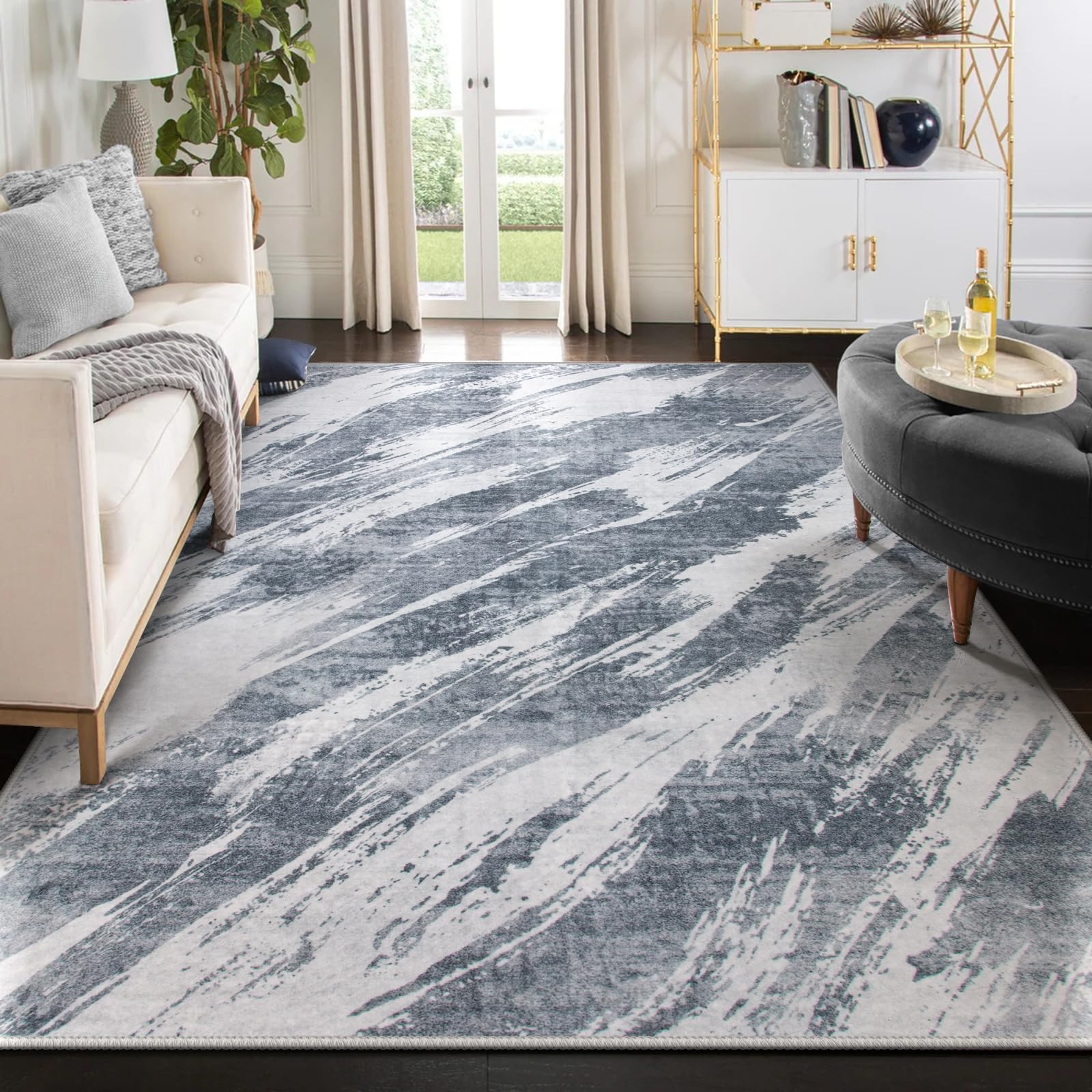 Amazon.com: Lahome Abstract 8x10 Area Rugs for Living Room - Grey ...