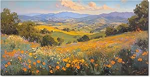 Amazon.com: EOWOAN Vintage Floral Landscape Wall Art 40x20 Inch - Large ...