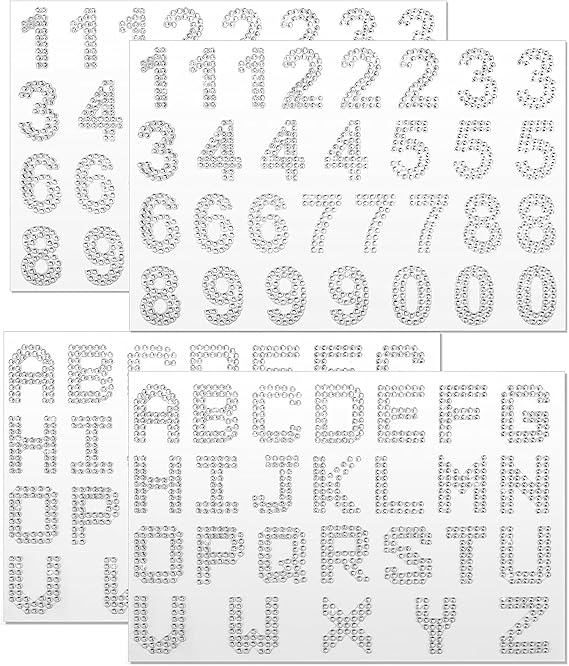 Amazon.com: 112 PCS Bling Rhinestone Letter Stickers Glitter Alphabet ...