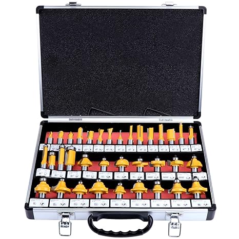 Aussel 35PCS 12.7mm 1/2 Inch Shank Tungsten Carbide Tipped Router Bits ...