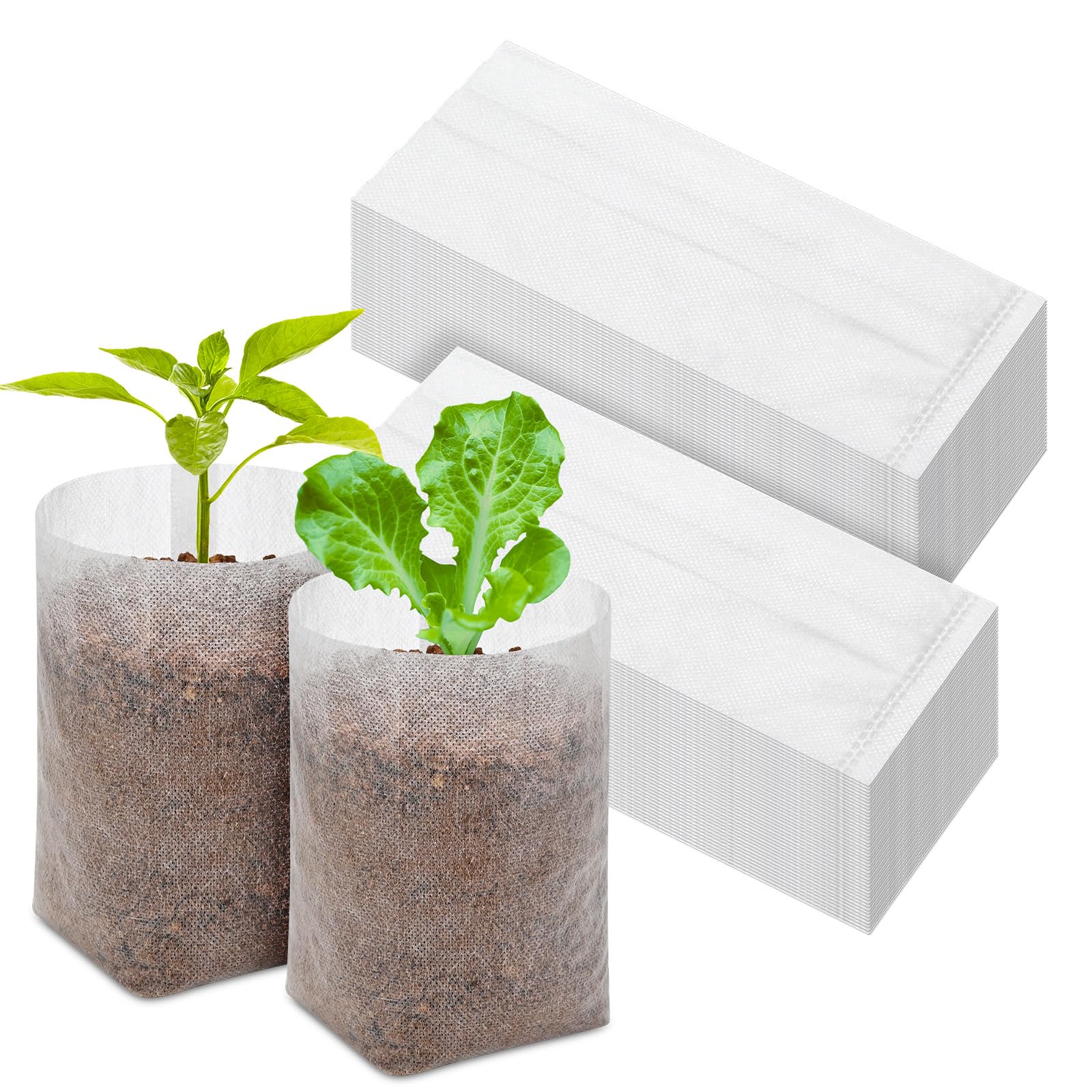 ECCOGREAT 200PCS Plant Nursery Bags,7"x 7.87"Nonwoven Nursery Bags ...