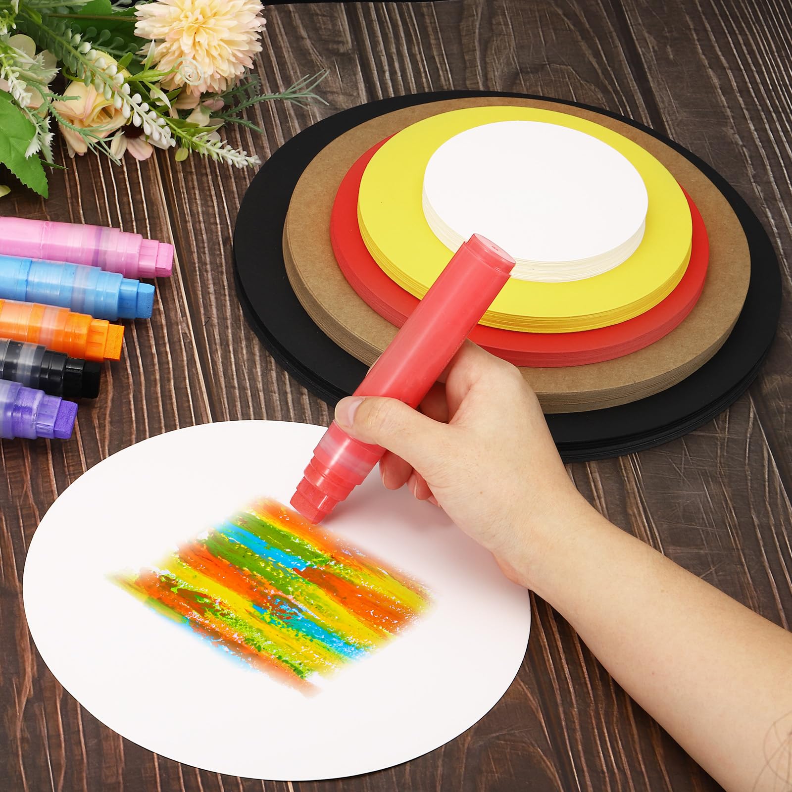 Snapklik.com : 2inch Circle Card Stock, 36Pcs Round Shape Cutouts Paper ...