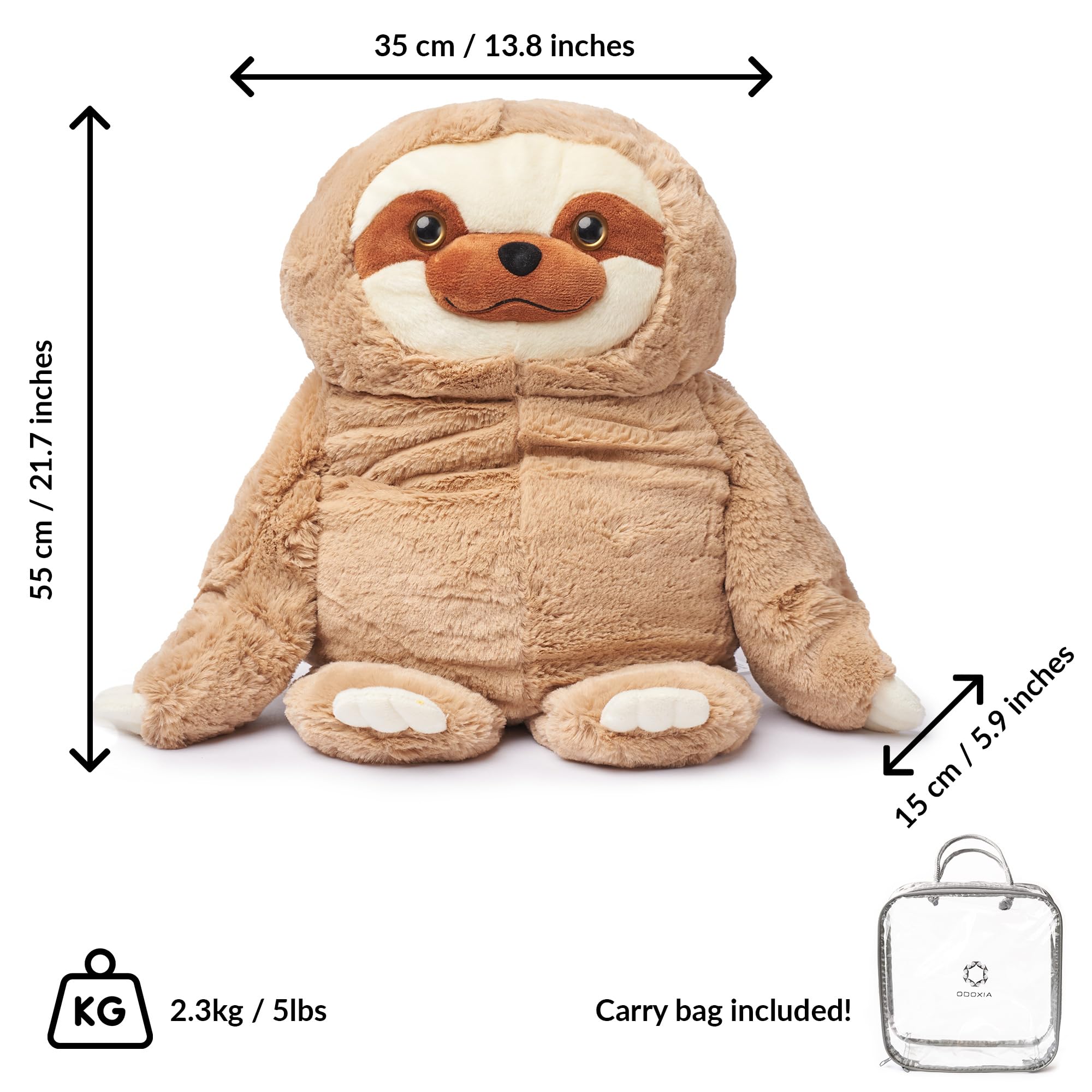 Snapklik.com : ODOXIA Big Weighted Animals For Anxiety 5lb Sloth ...