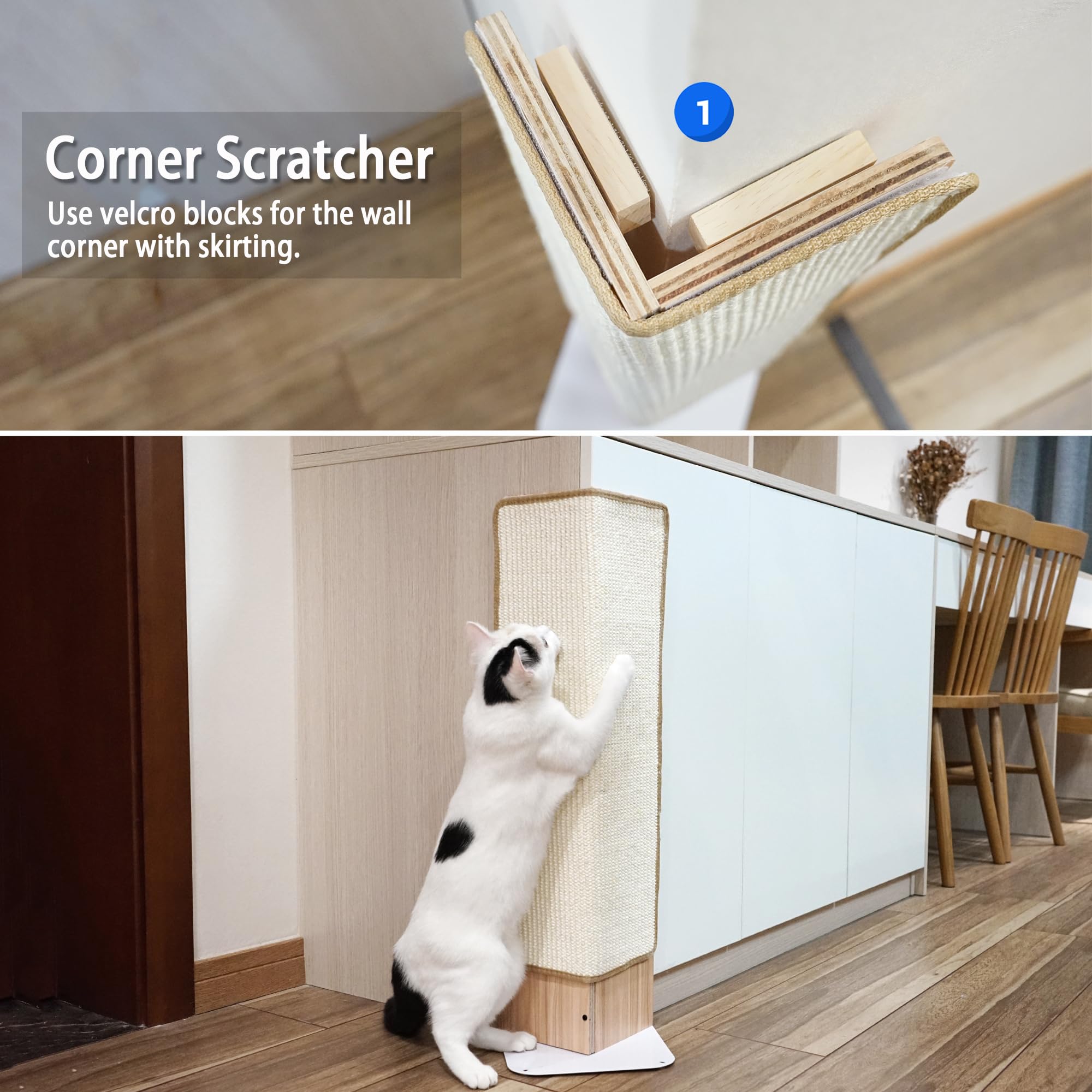 PETKARAY Cat Scratcher, Sisal Cat Scratch Pad, Durable Scratching Board ...