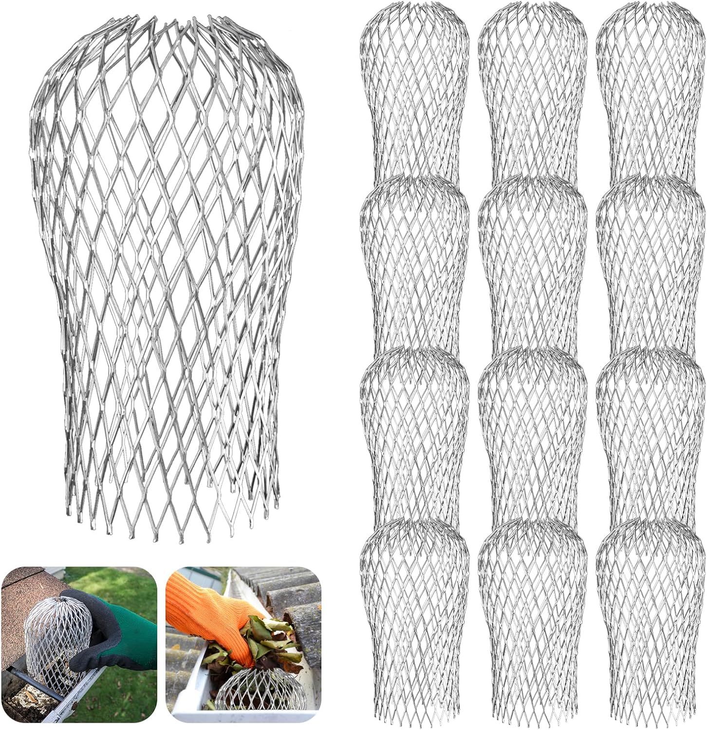 12 Pack Gutter Guards Gutter Cleaning Tools 3.5 Inch Expandable ...
