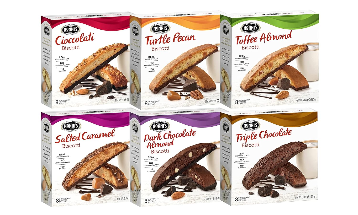 Amazon.com: Nonni's Italian Biscotti Variety Pack - 6 Assorted Flavors ...