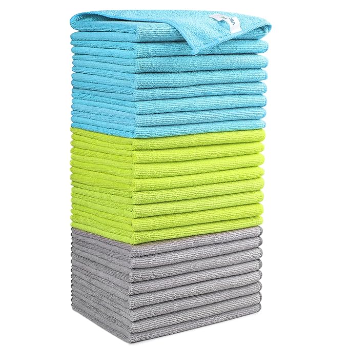 Amazon.com: AIDEA Microfiber Cleaning Cloths-24Pack, Softer Highly ...