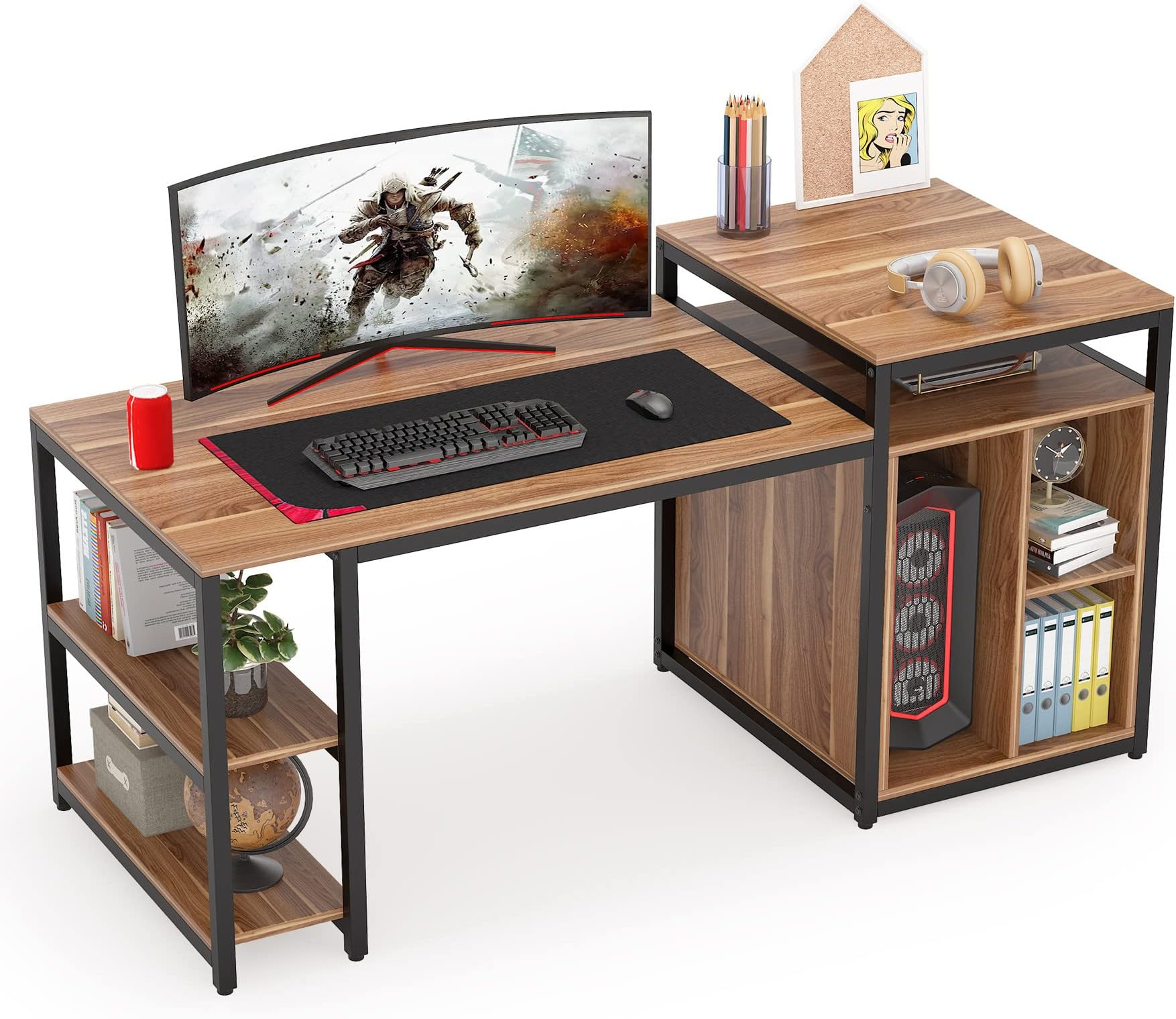 Amazon.com: Tribesigns 70-inche Long Large Computer Desk with Storage ...