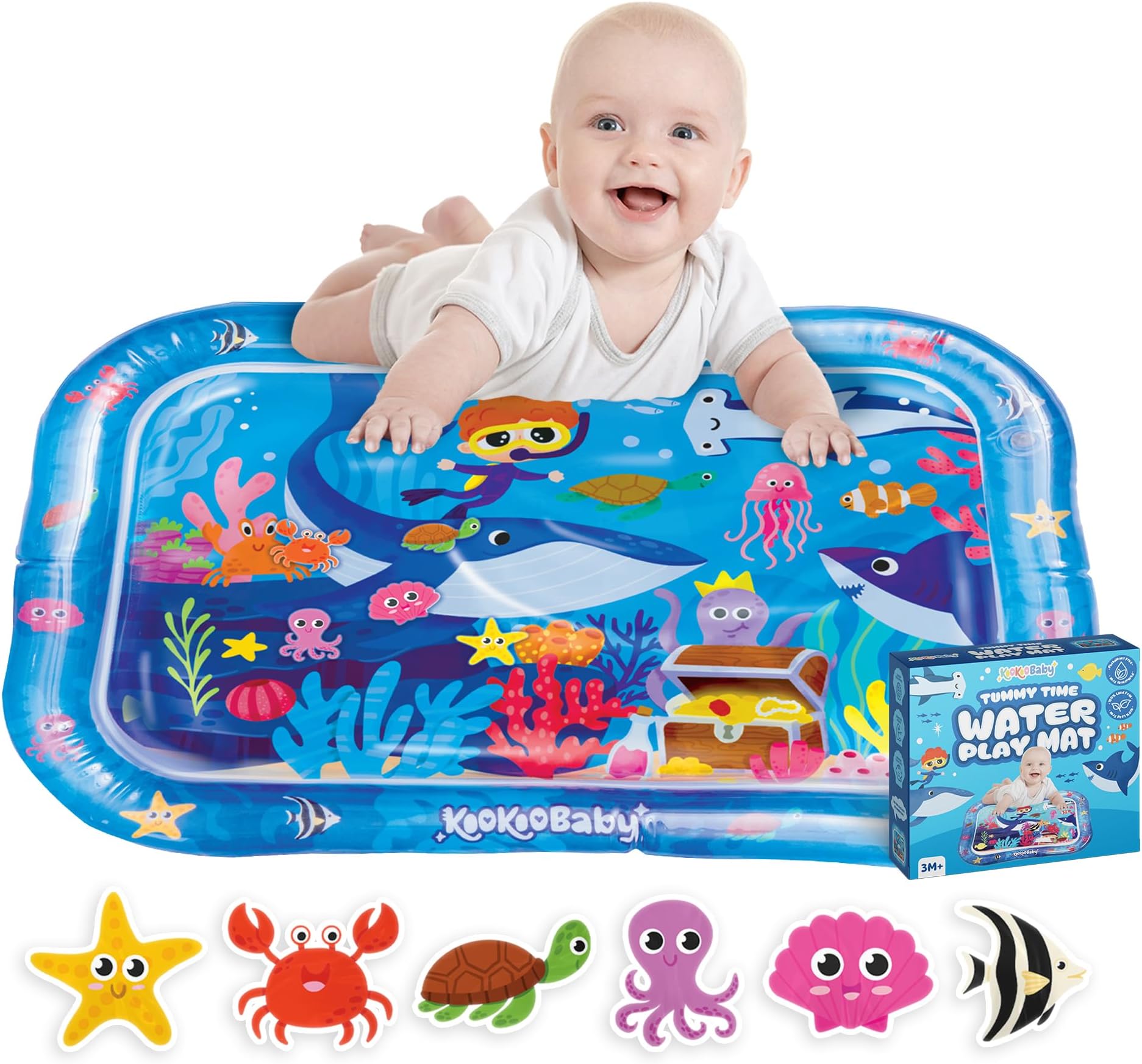 Amazon.com : Splashin'kids Inflatable Tummy time Premium Water mat ...