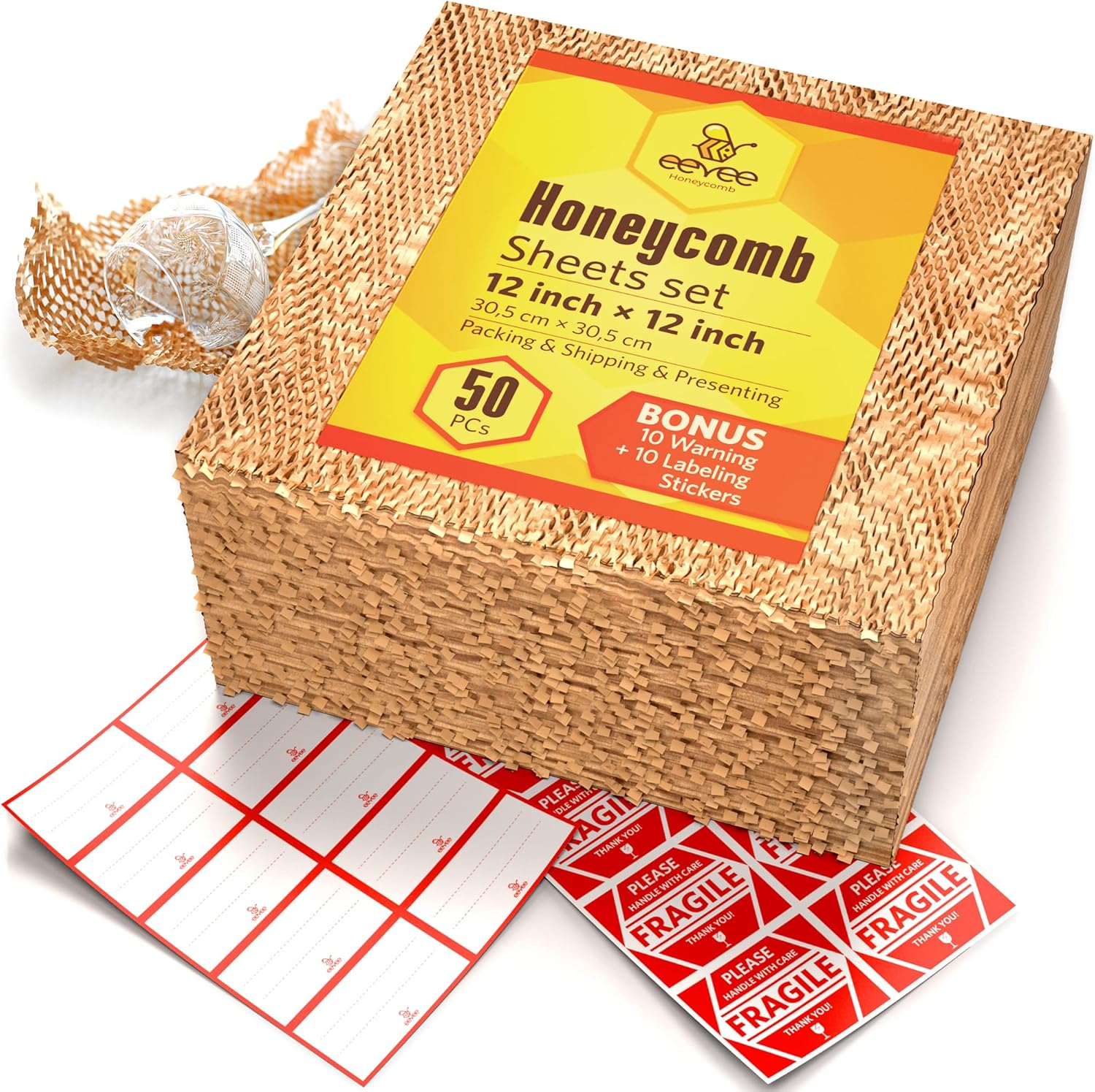 Amazon.com : Honeycomb Packing Paper Sheets for Moving 12” x 12 ...