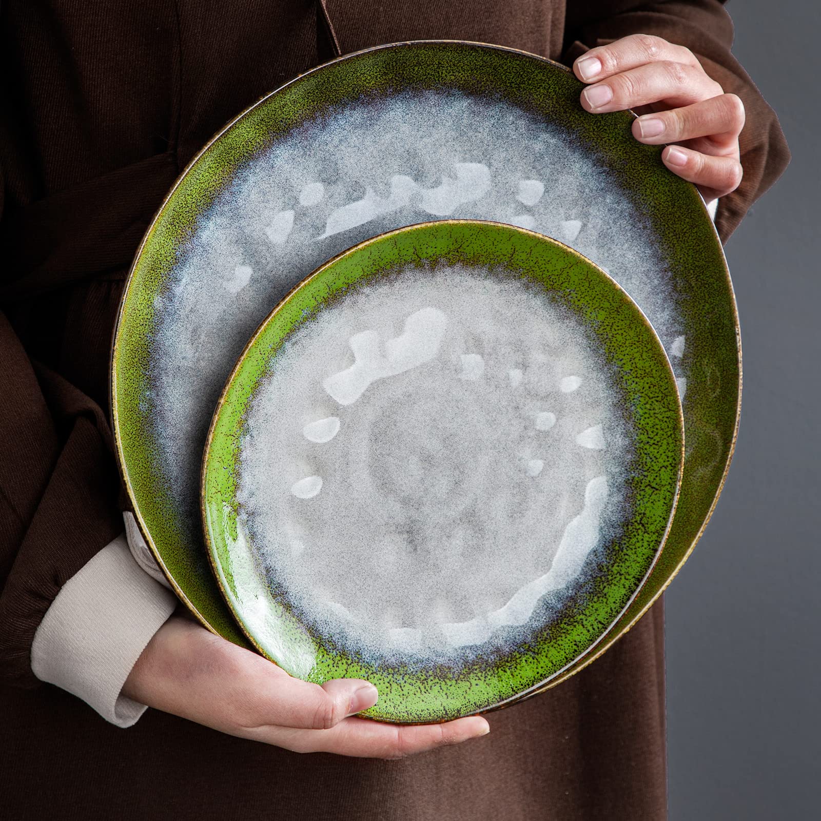 vancasso Starry Blue-Green Gradient Dinner Set, Reactive Change Glaze ...