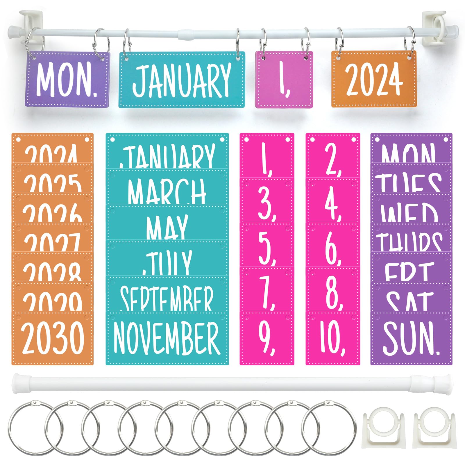 Amazon.com : Color calendar bulletin board set, color flip calendar ...