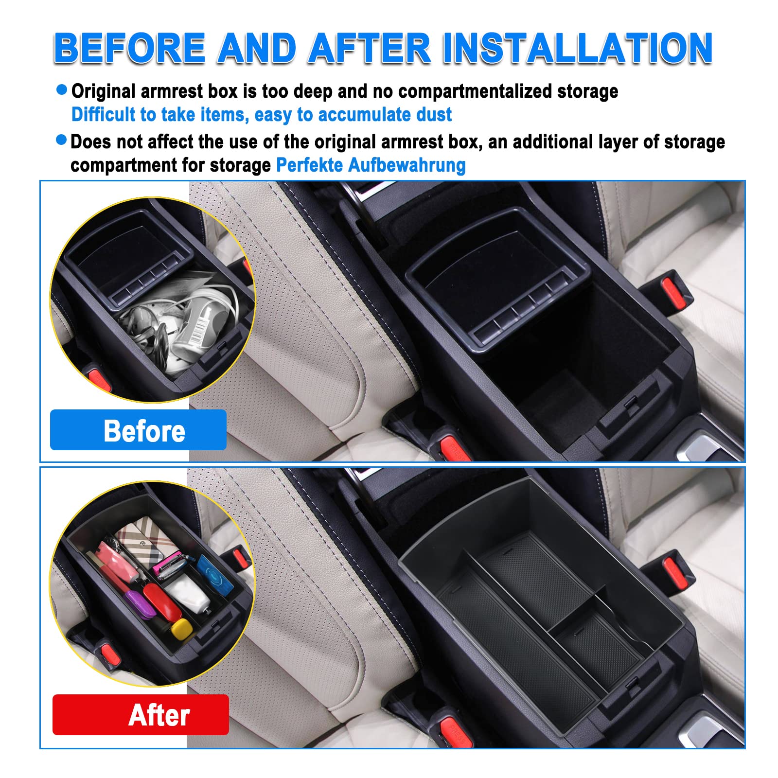 Snapklik.com : For 2024 2025 Subaru Ascent Center Console Organizer Fit ...