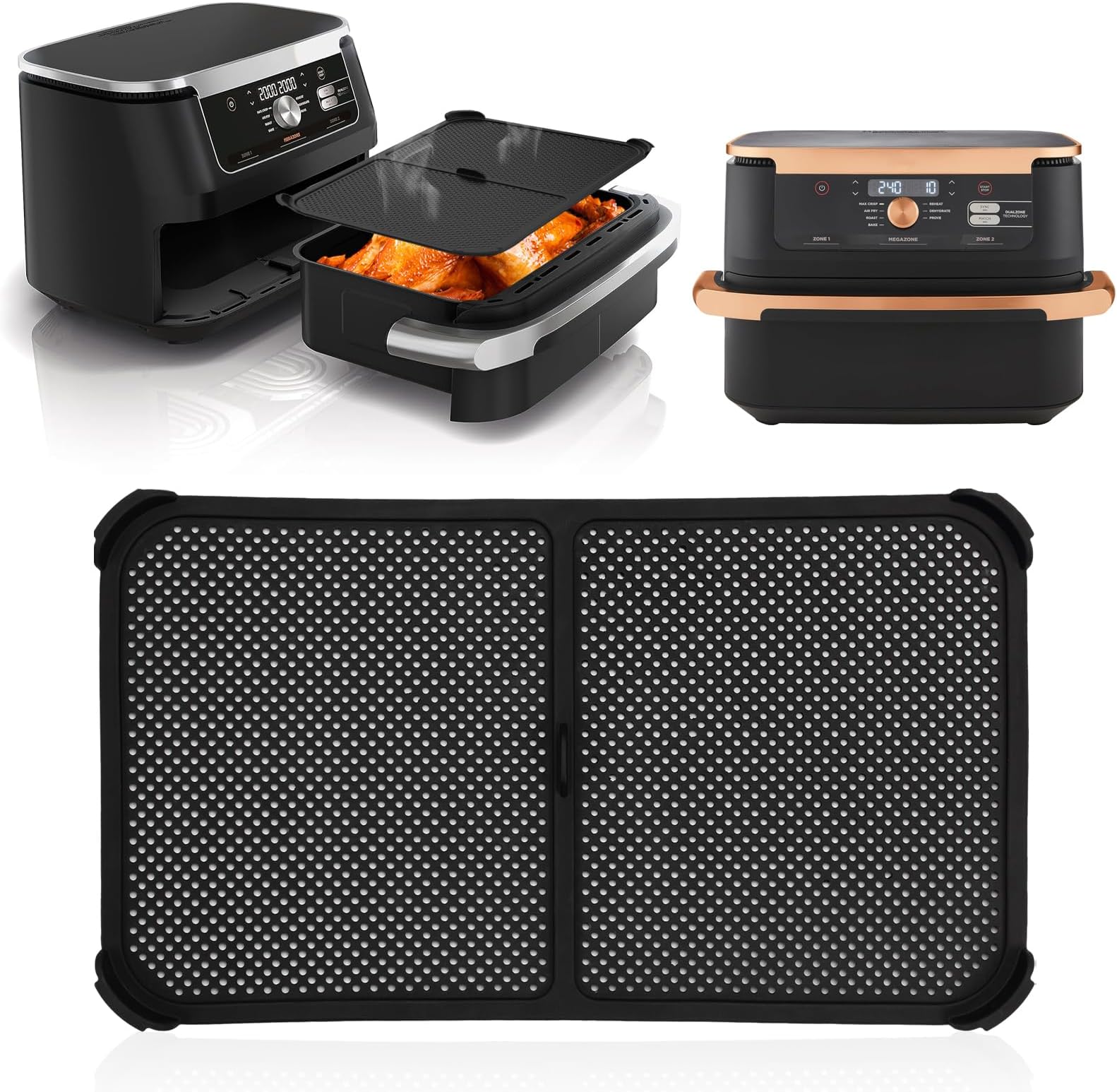 2 Pièces Grille Anti Projection pour Air Fryer Ninja, Silicone Air ...