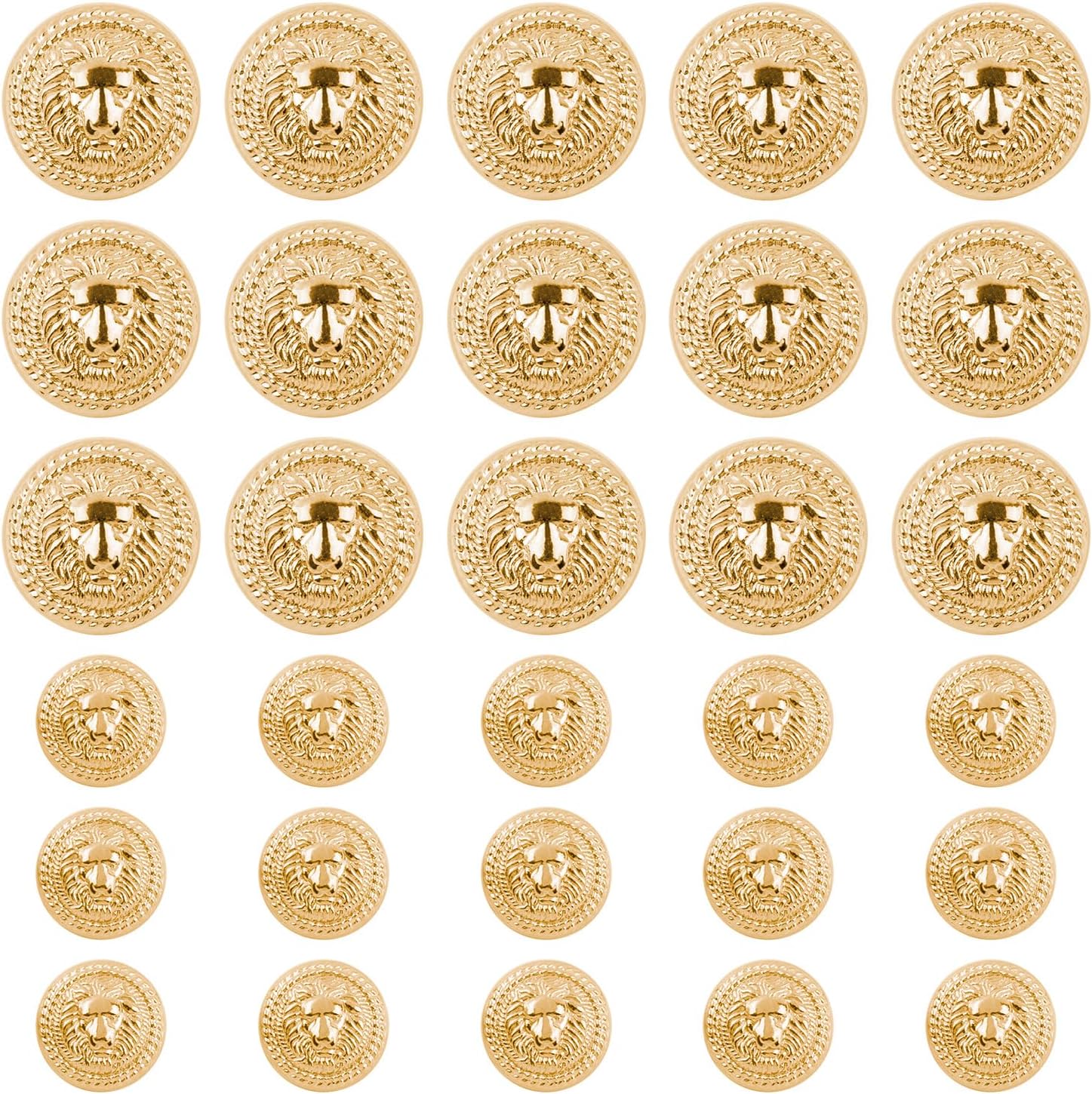 Amazon.com: Framendino, 30 Pack Vintage Gold Lion Head Buttons Metal ...