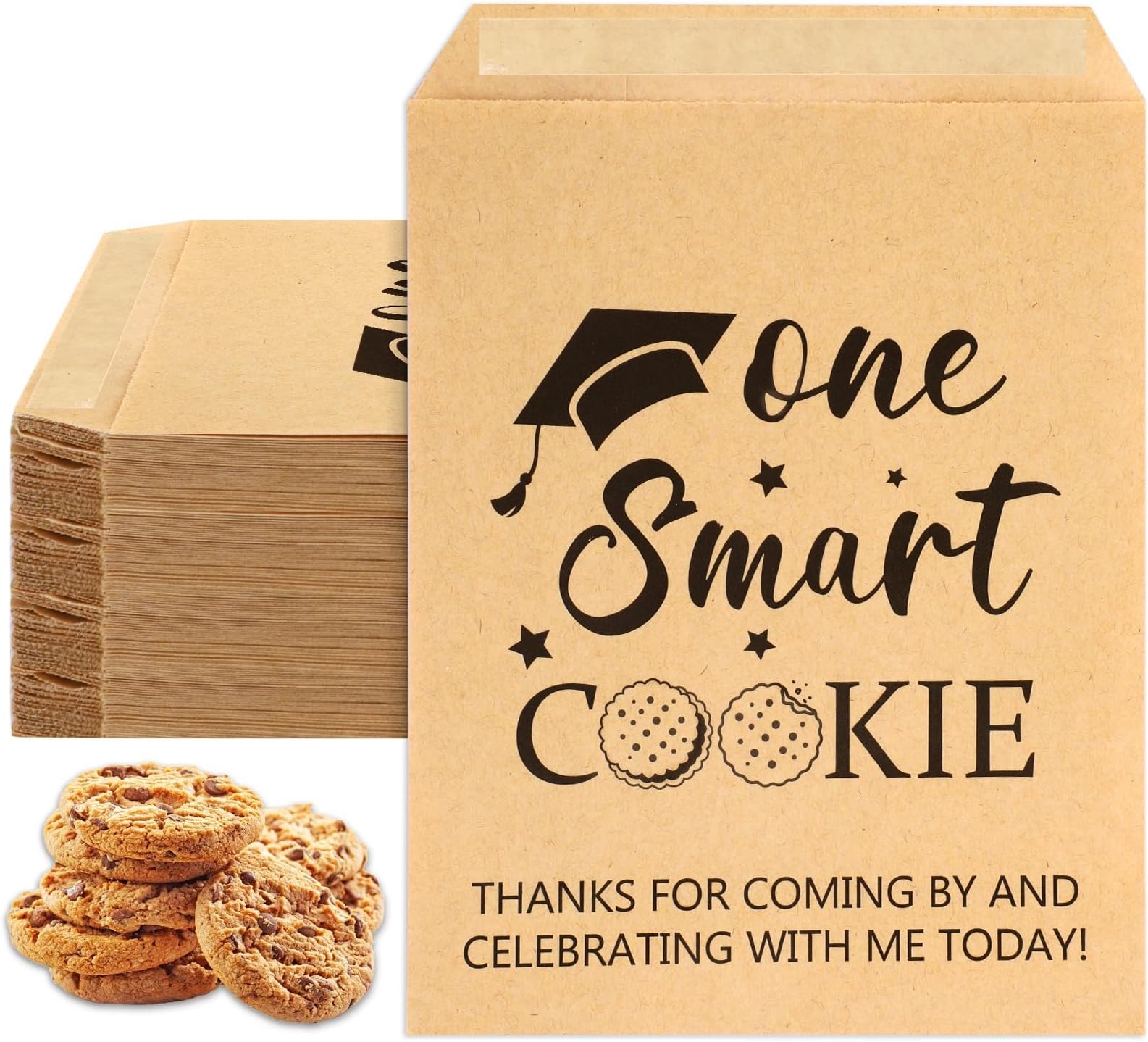 Amazon.com: Sayglossy 200 Pcs Graduation Cookies Bags Bulk Oilproof ...