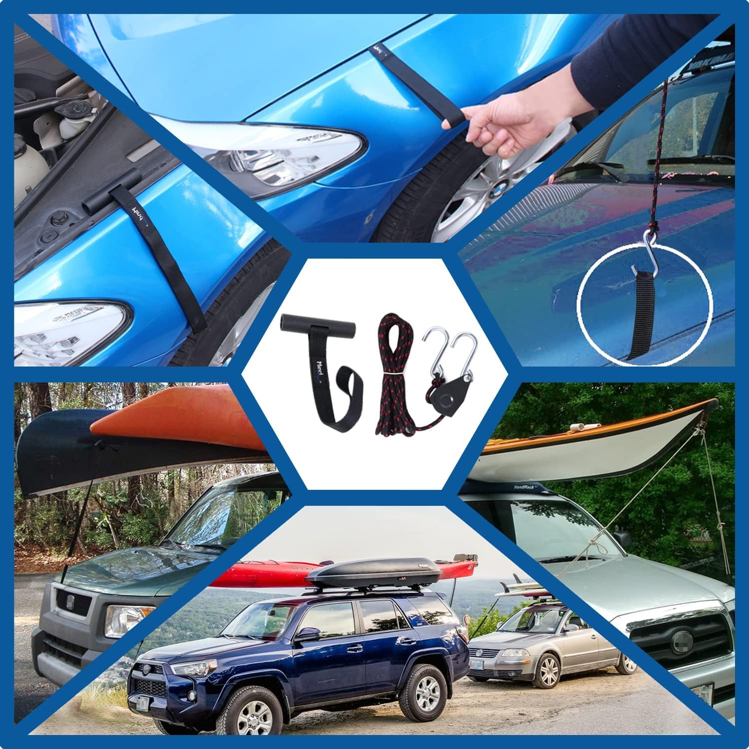 Snapklik.com : Mind And Action Kayak Tie Down Straps,Quick Hood Loops ...