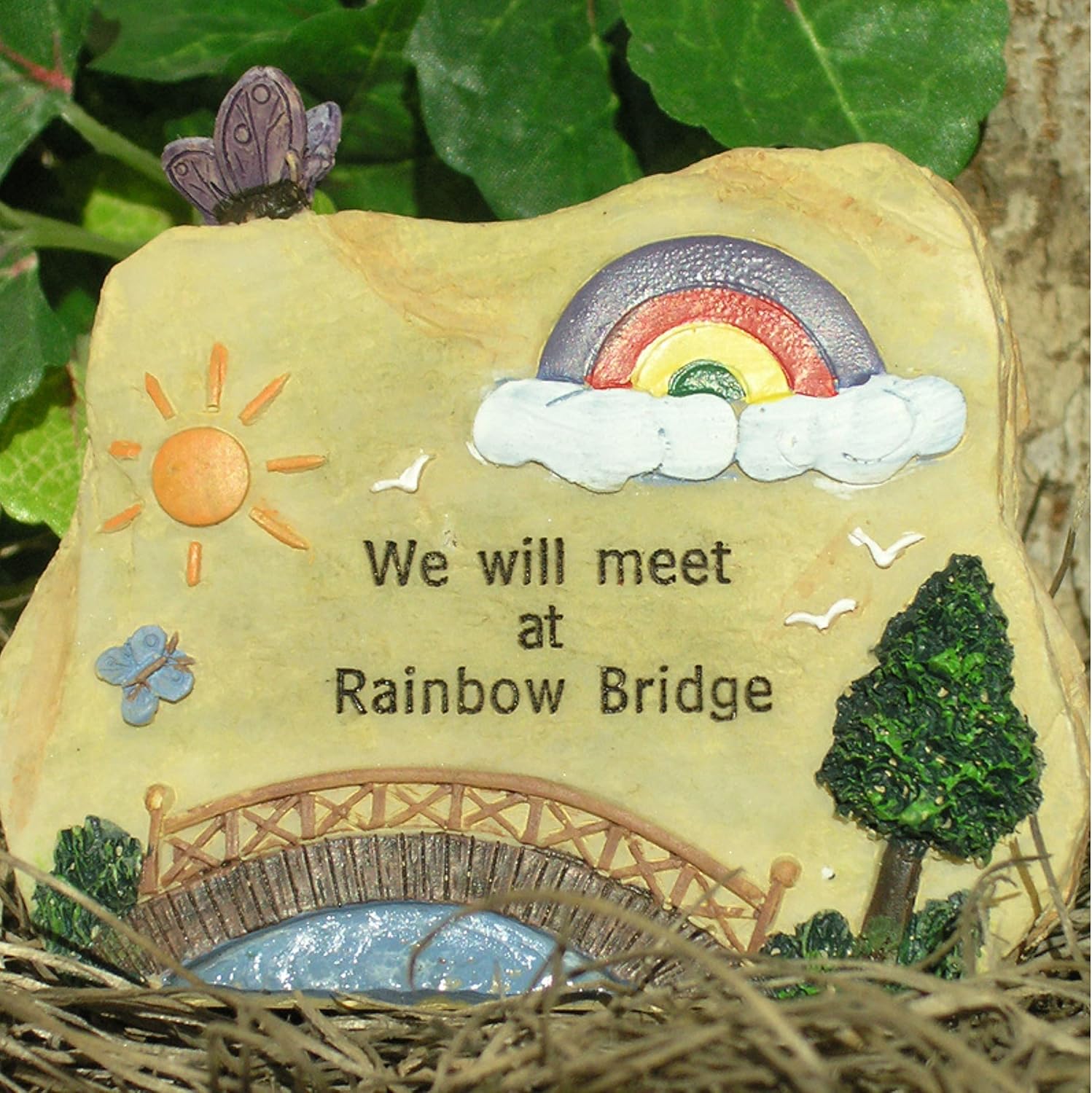 Amazon.com: BANBERRY DESIGNS Pet Memorial Message Rock - We Will Meet ...