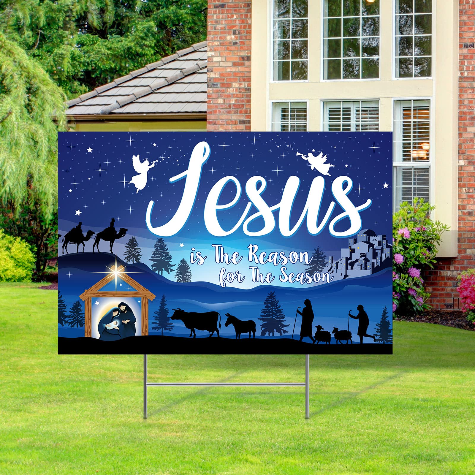 Snapklik.com : Capoda 24inch Christmas Holy Nativity Yard Sign