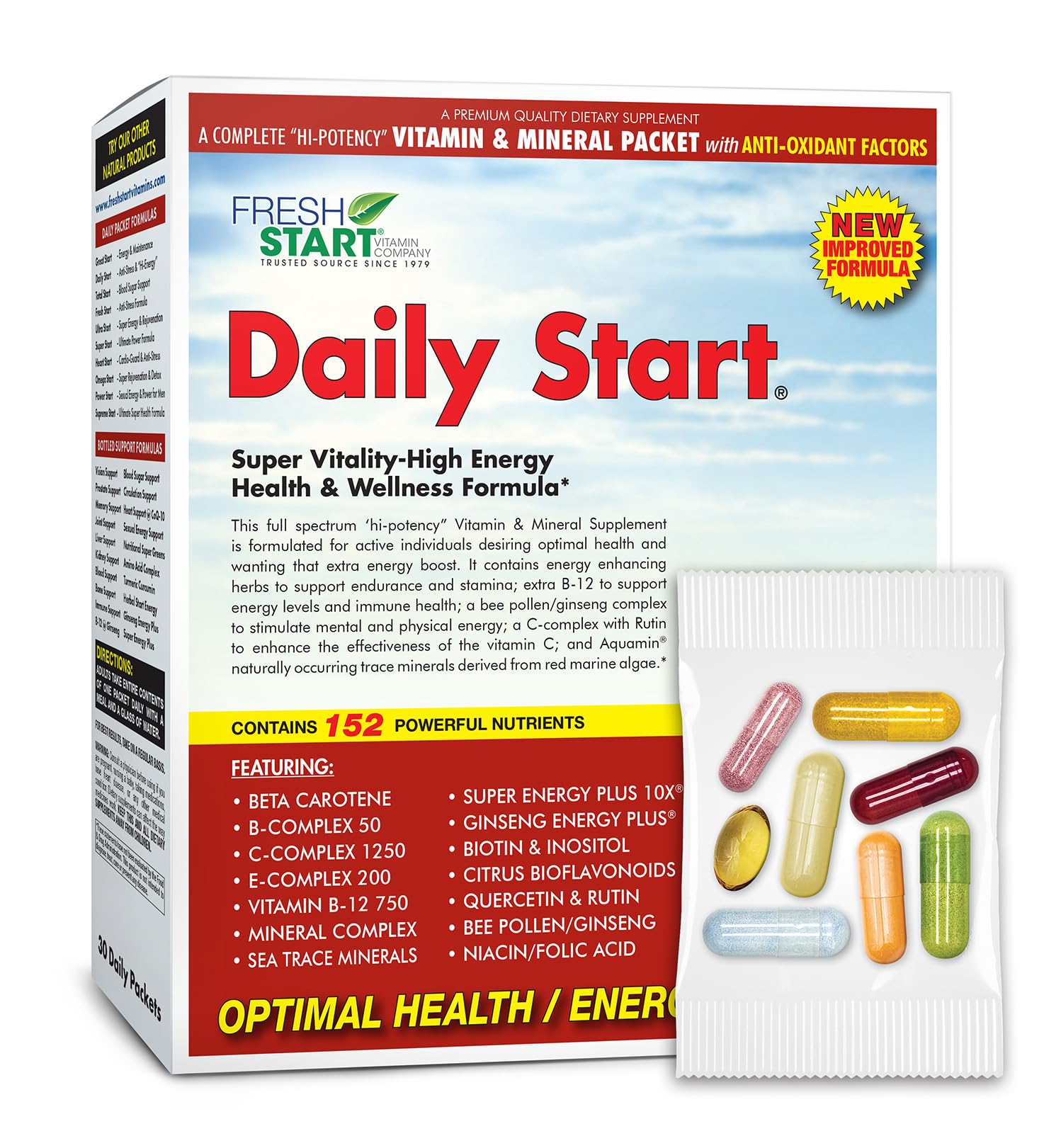 Amazon.com: Daily Start Complete Daily Vitamin Pack | 10X Energy ...