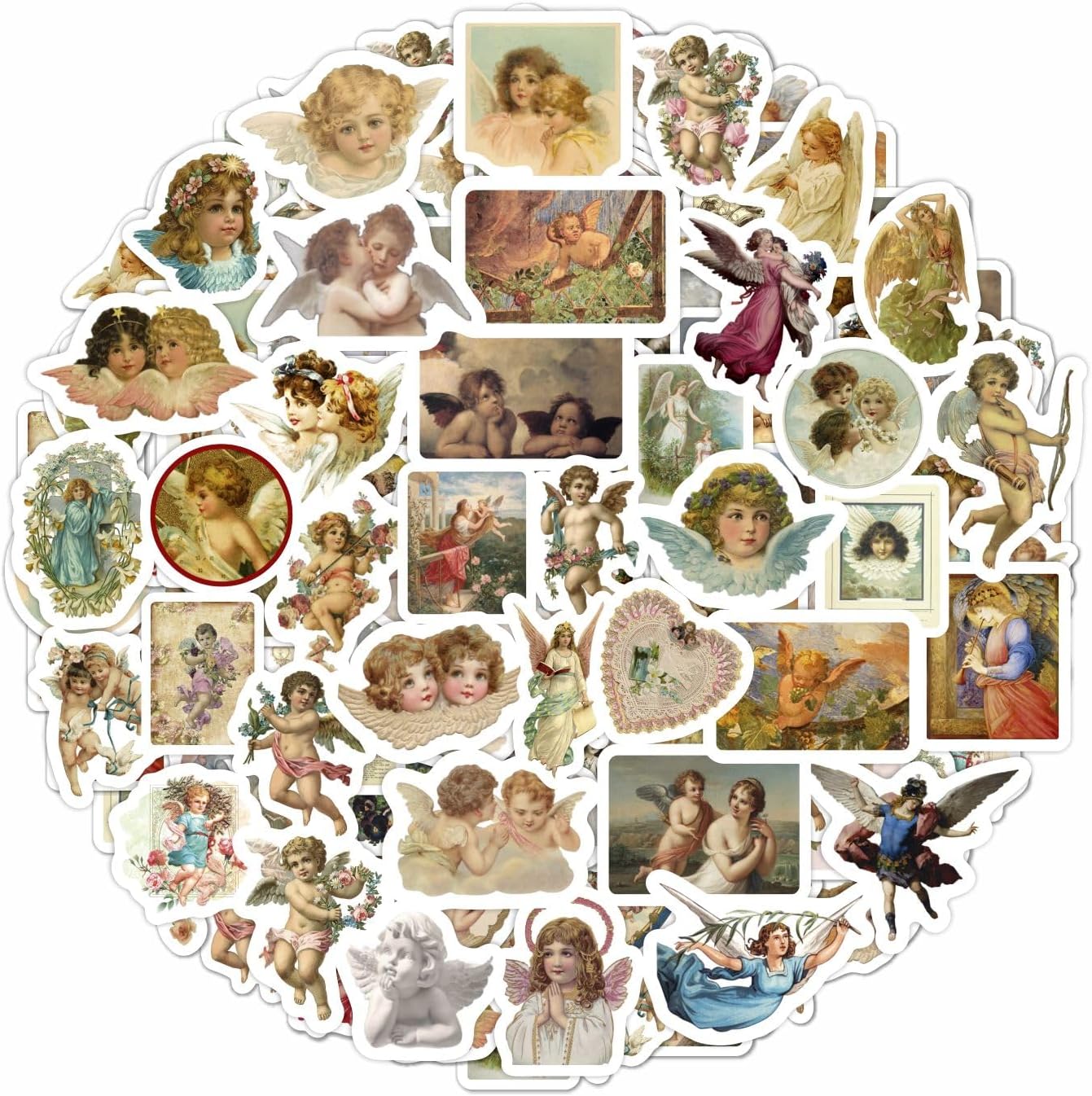 Amazon.com: BulbaCraft 100Pcs Angel Stickers Vintage - Angel Decals for ...