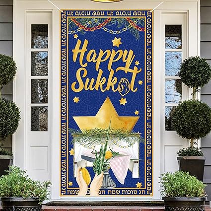 Amazon.com: Happy Sukkot Door Cover Happy Sukkah Porch Sign Banner ...