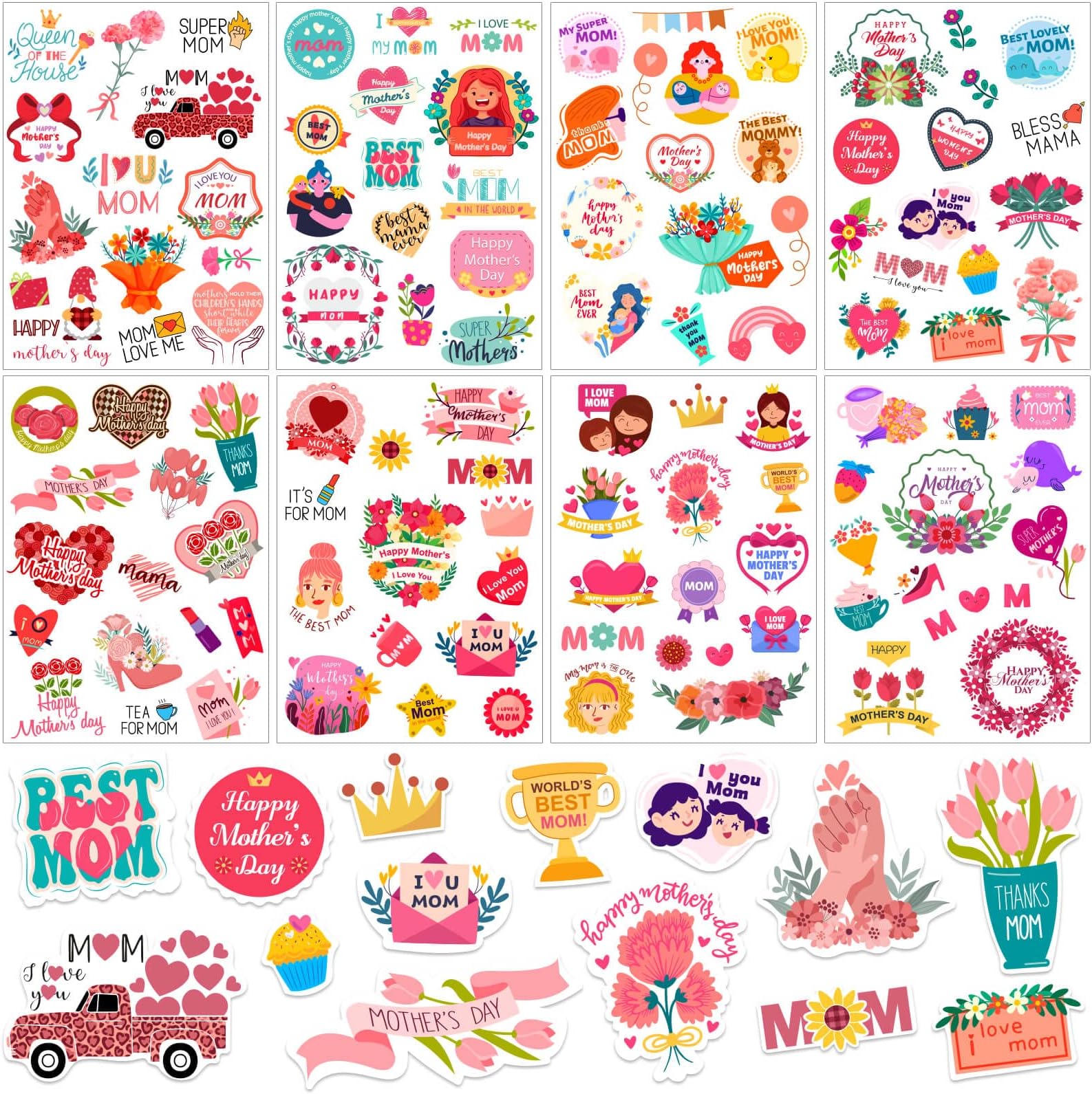 Amazon.com: Happy Fathers Day Stickers, 16 Sheet Cute Dad Stickers for ...