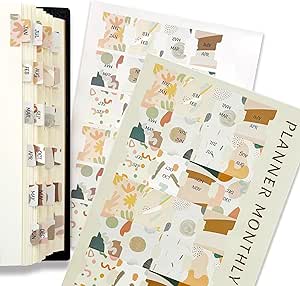 Amazon.com: 48-Piece Monthly Tab Stickers for Planners - Colorful ...