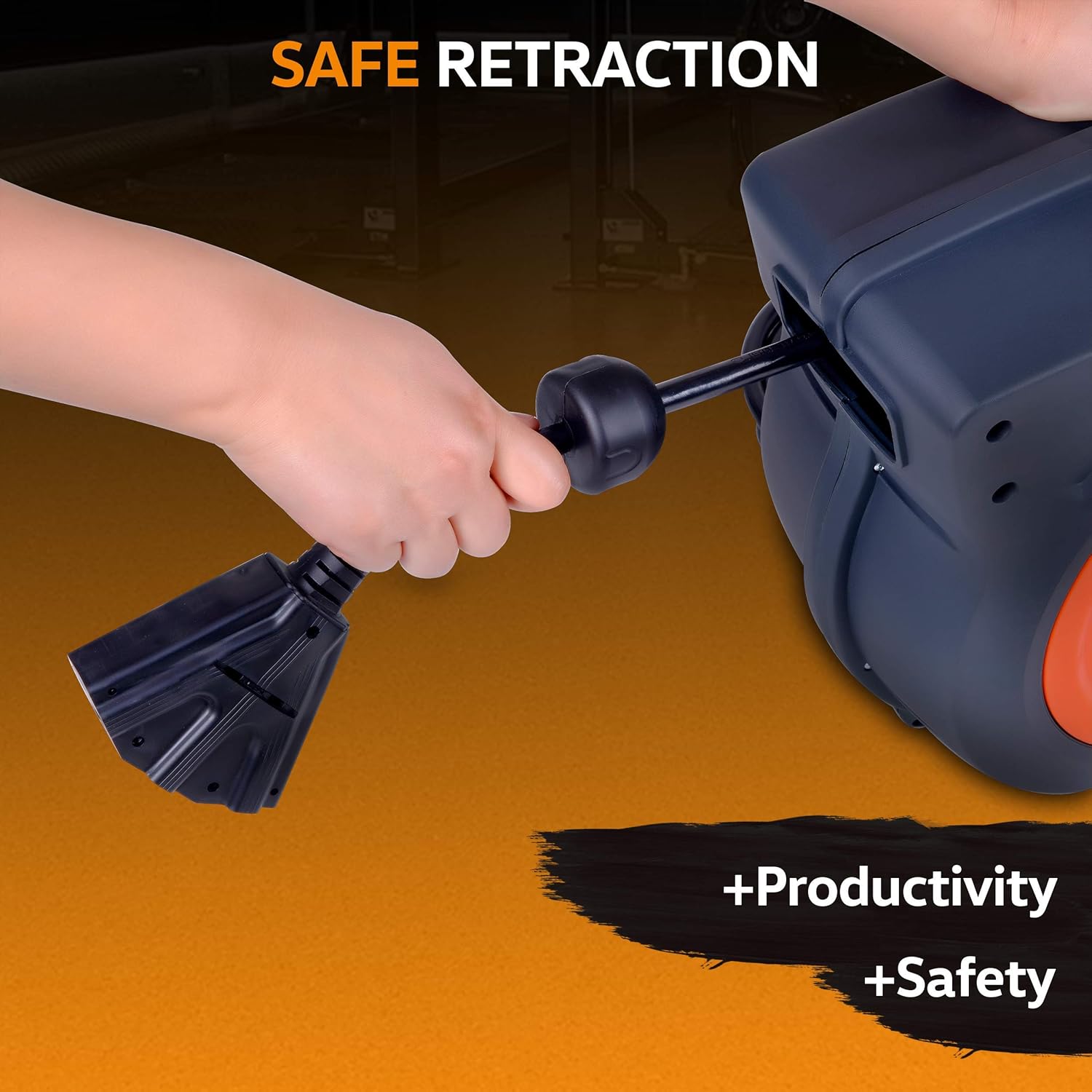 SuperHandy Extension Cord Reel Retractable Extra Long 12AWG x 65' Feet ...