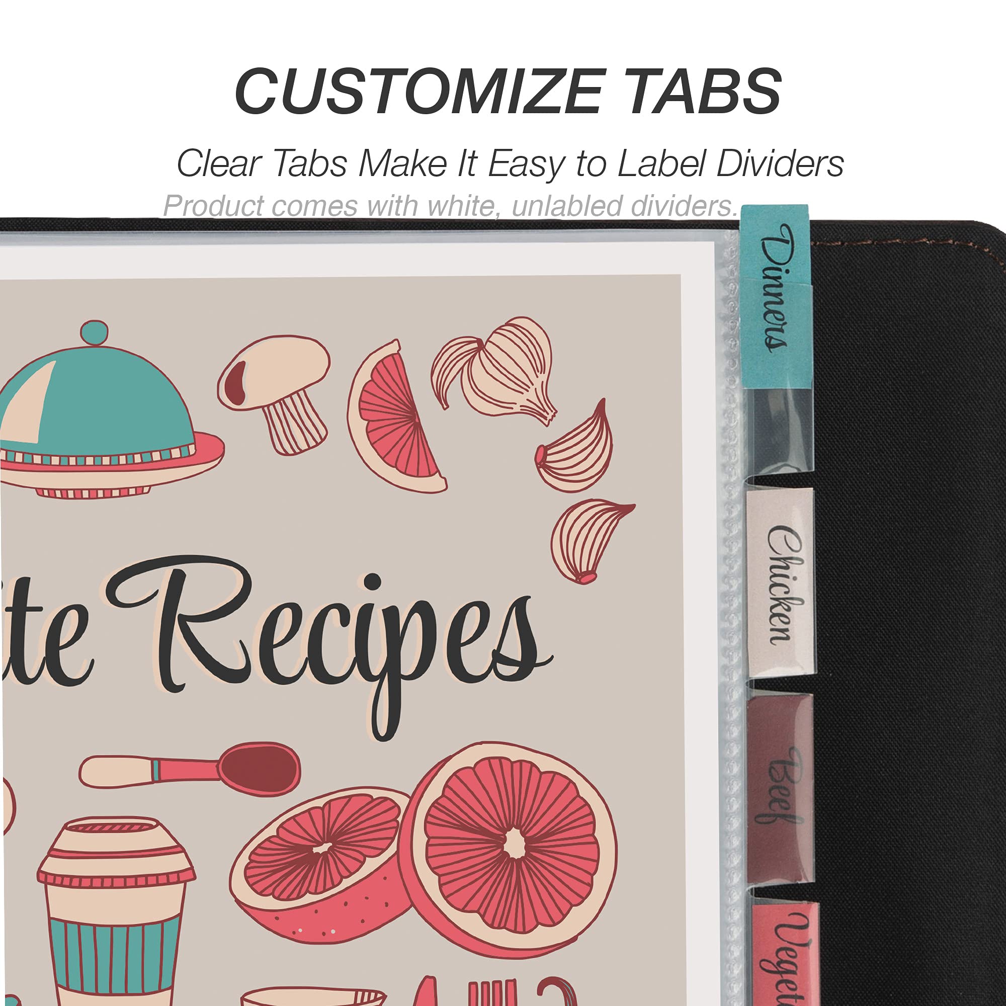 Snapklik.com : Samsill 8 Tab Recipe Dividers, Recipe Sleeves, Sheet ...
