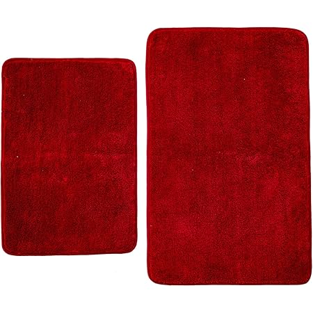 Amazon.com: Red Bathroom Rugs by Zebrux, Bath Mats for Bathroom Extra ...