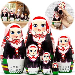 Amazon.com: AEVVV Ukrainian Nesting Dolls Set of 6 pcs - Matryoshka ...