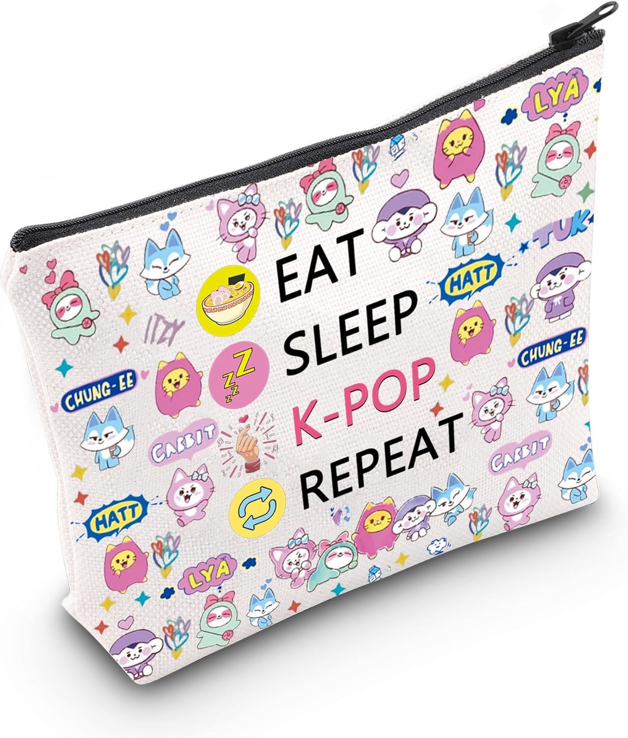 Amazon.com: CMNIM Korean Group Singer Merch,K-Pop Makeup Bag,Eat Sleep ...