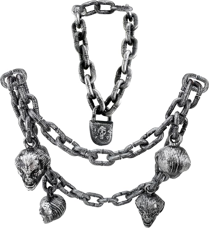Amazon.com: 2 Pcs Fake Halloween Chains Plastic Prison Chain Links ...