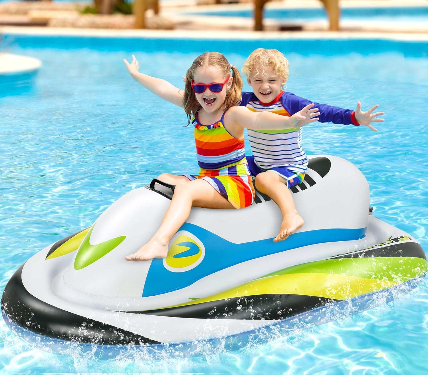 : Inflatable Pool Floats Kids, 50" Giant Floaties Pool Rafts 