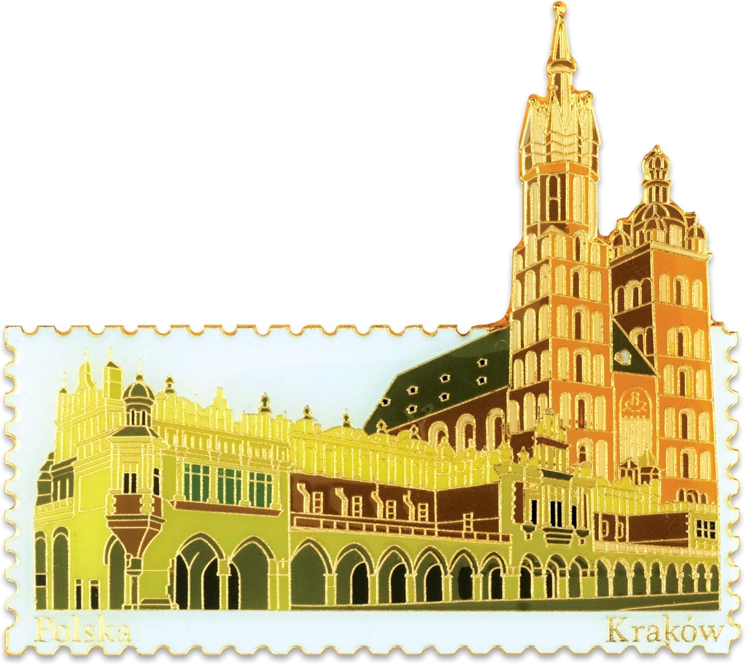 Amazon.com: Polish Metal Postage Stamp Magnet Featuring Krakow, Cloth ...