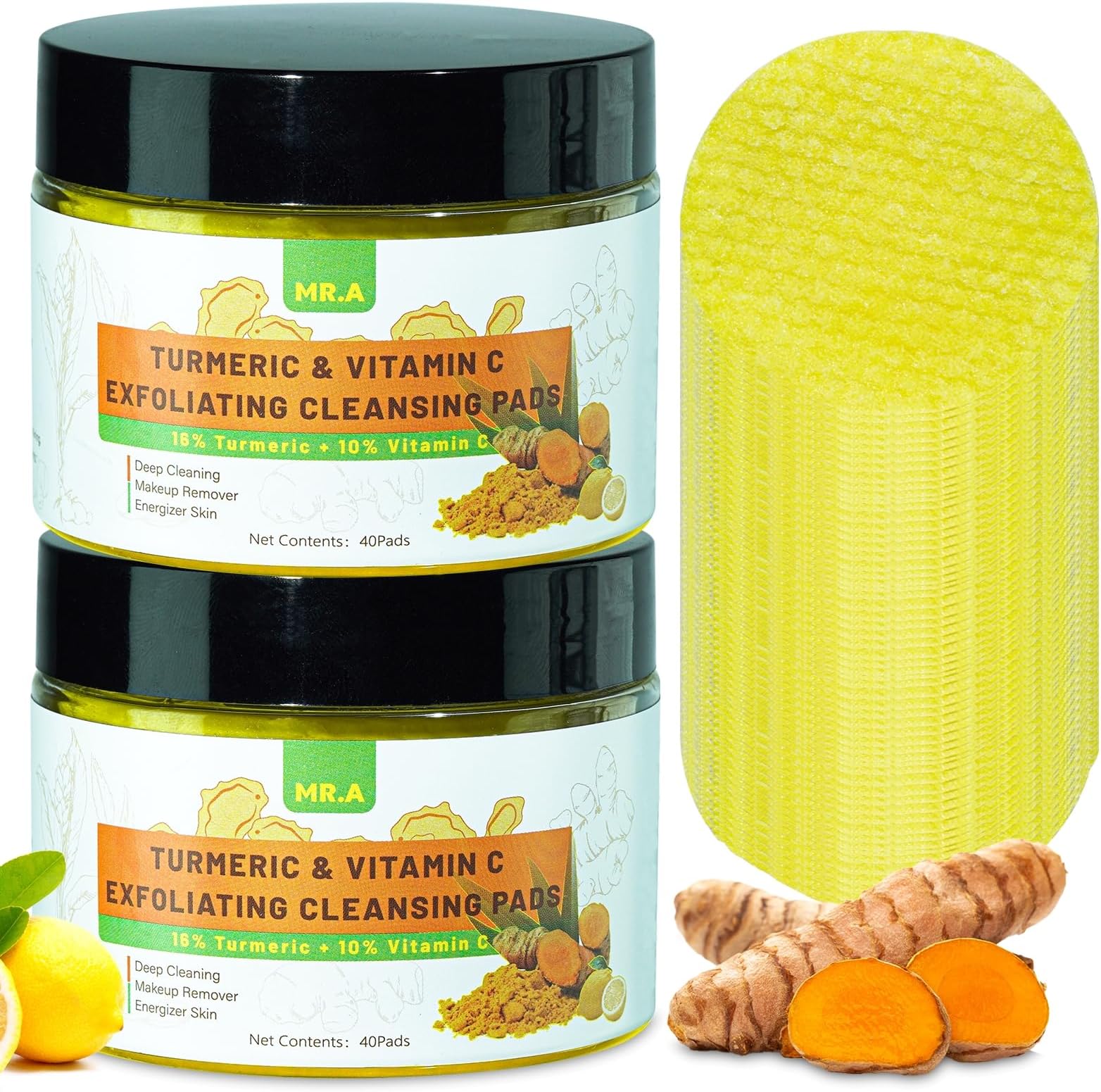 Amazon.com: 80 Pads Turmeric Cleansing Pads for Face, Vitamin C & B5 ...