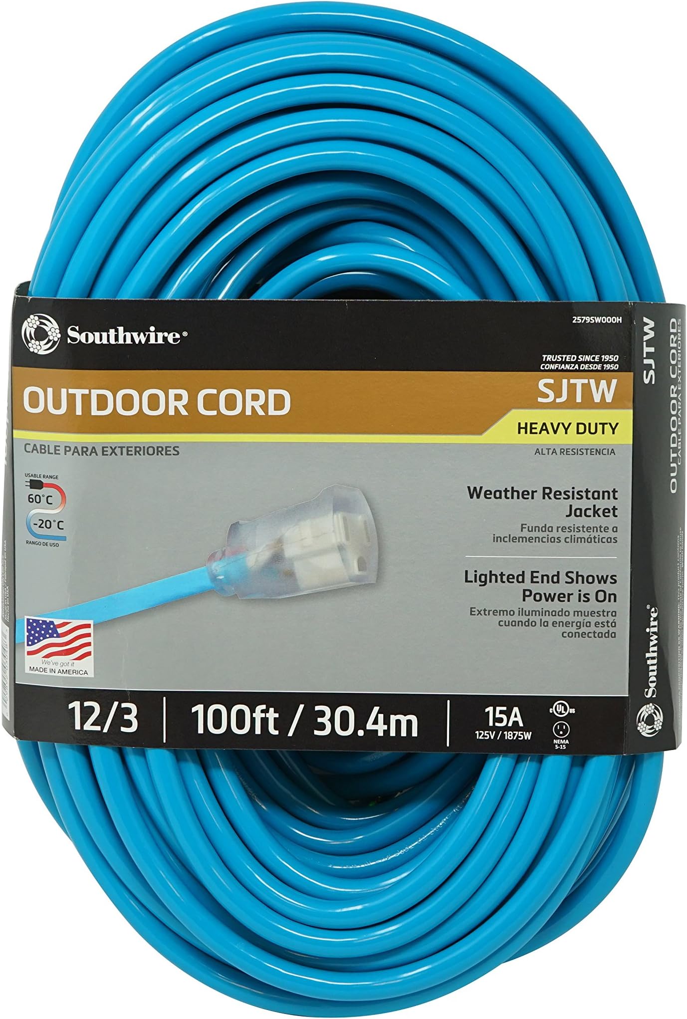 Southwire 2579SW000H 02579-0H Ext Cord, 100-Foot, Blue - Amazon.com
