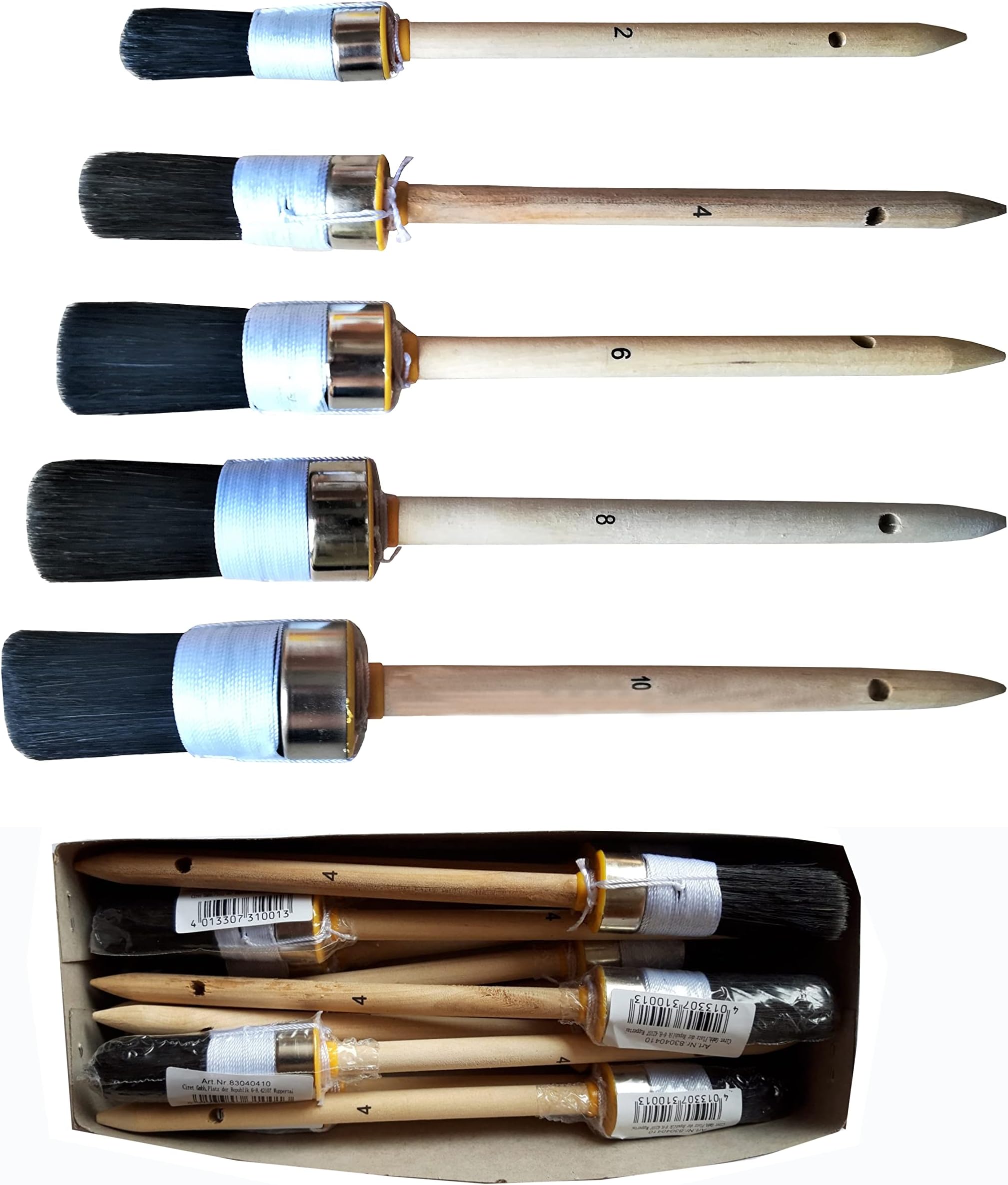 Rundpinsel 68 mm lang 20 Stück-Packung : Amazon.de: Baumarkt