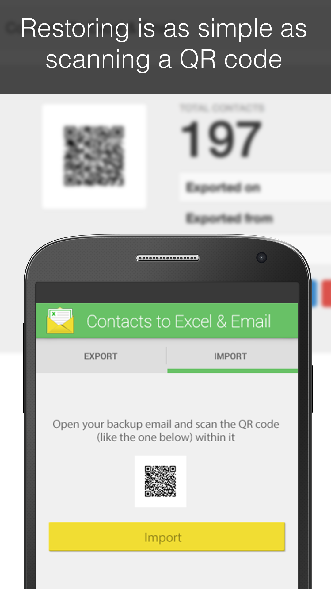 Contacts Backup -- Excel & Email Support - App on Amazon Appstore