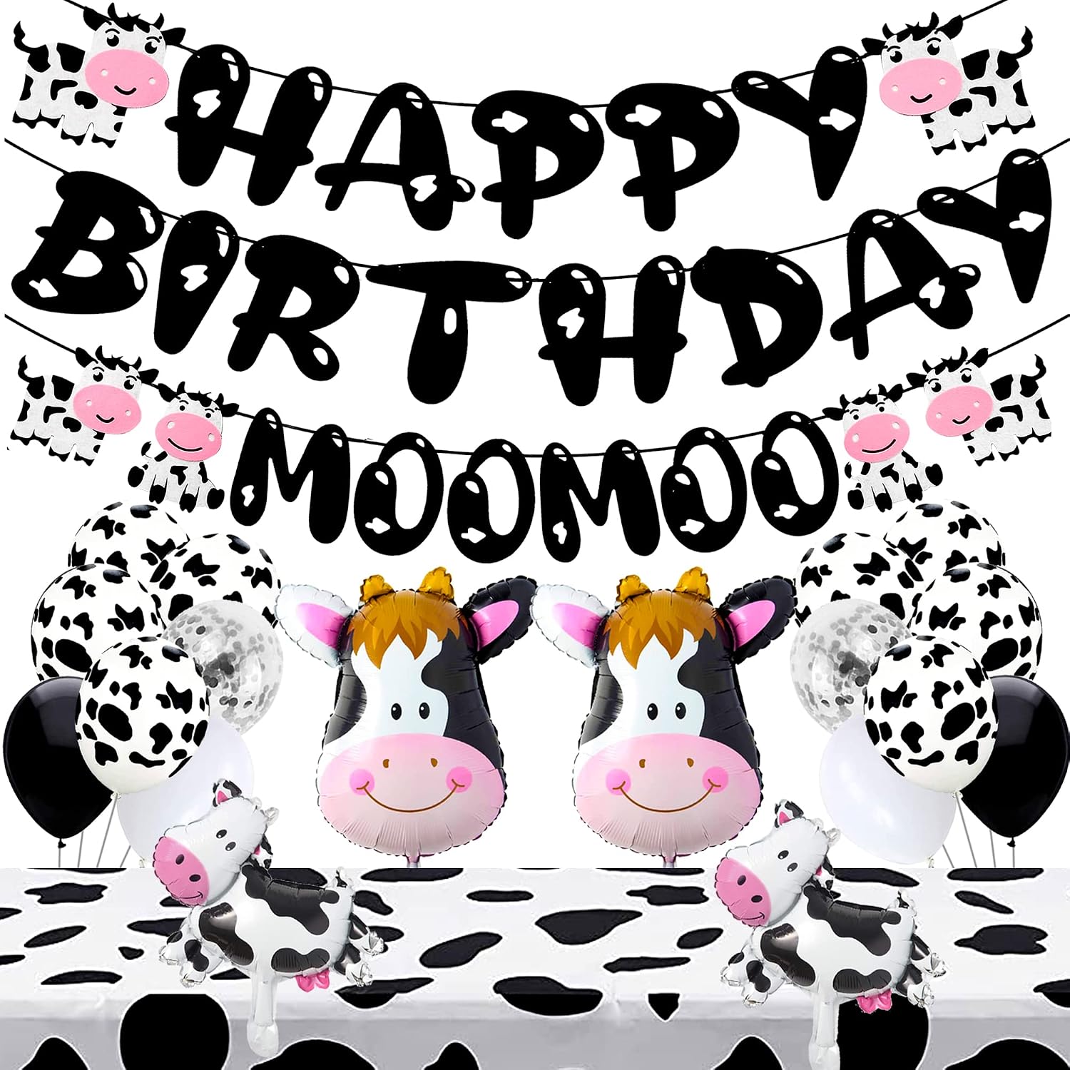 Buy Cow Birthday Party Decorations Cow Theme Happy Birthday Banner ...