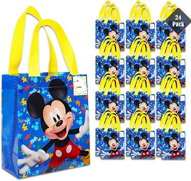 Amazon.com: Mickey Mouse Party Favor Bags Set – 24 Pack of 8" Mickey ...