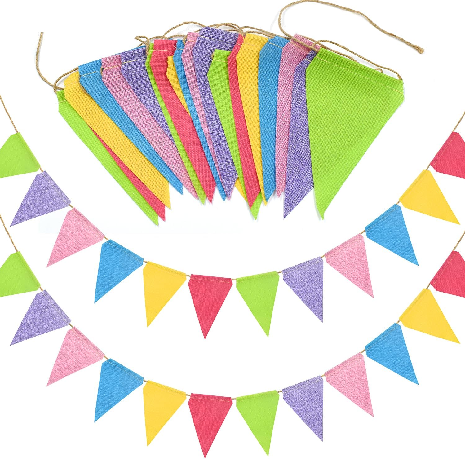 Topeedy 40m-80pcs Green Bunting Banner, 131.2ft Green Outdoor ...