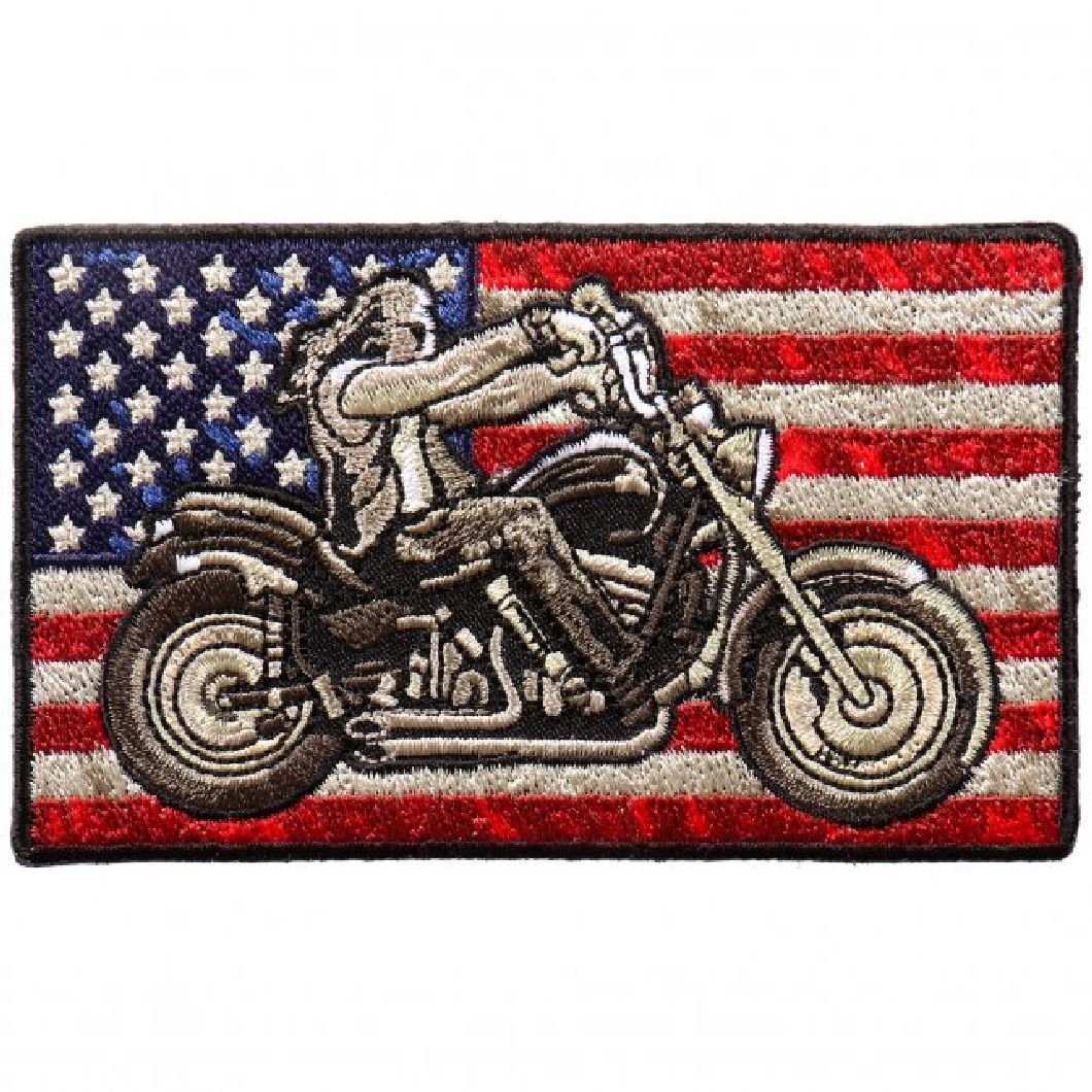 Amazon.com: Distressed American USA Flag Biker Harley Rider Iron on sew ...