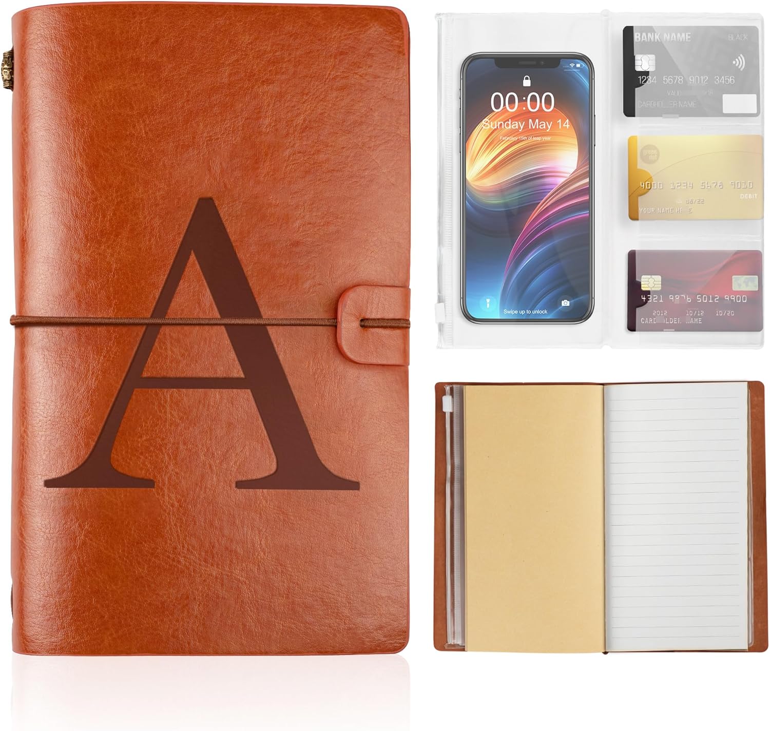 Amazon.com : AUNOOL Personalized Journals for Men - PU Leather Notebook ...