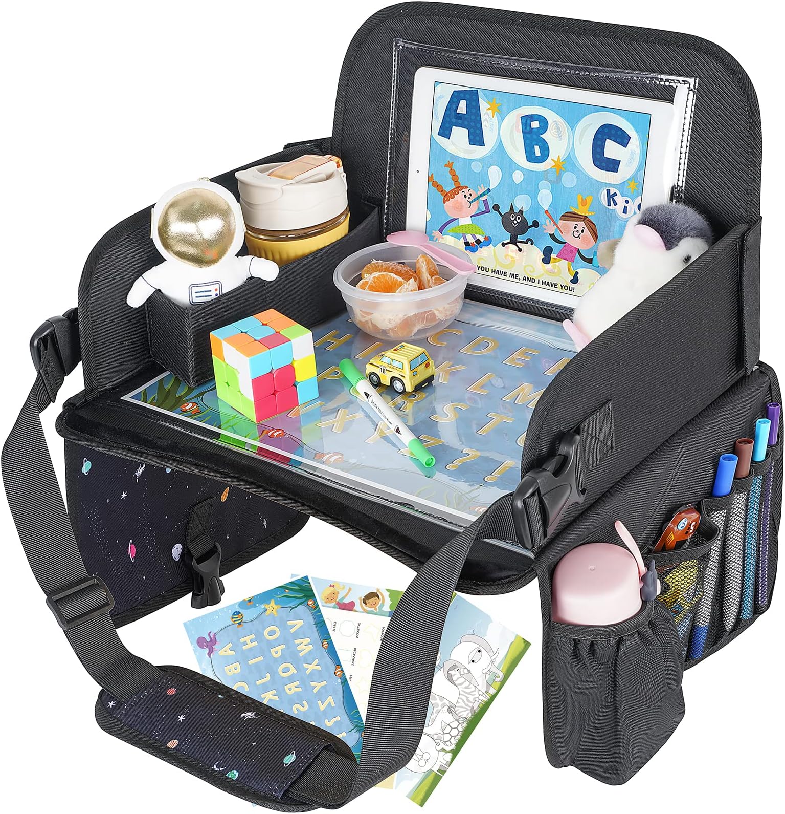 Amazon.com: MENZOKE Kids Travel Tray, Travel Tray for Kids Car Seat ...
