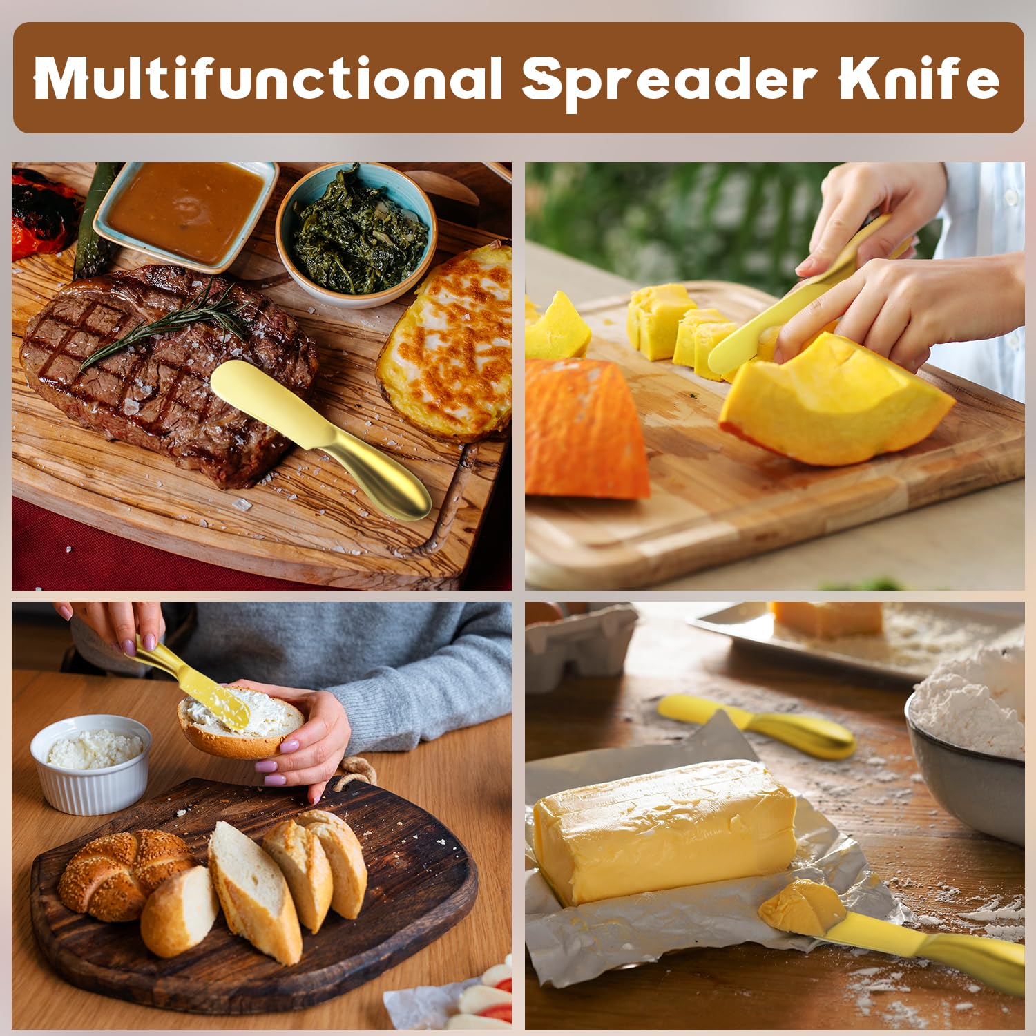 Snapklik.com : Mlurcu Butter Knife Butter Spreader Knife Gold Butter ...