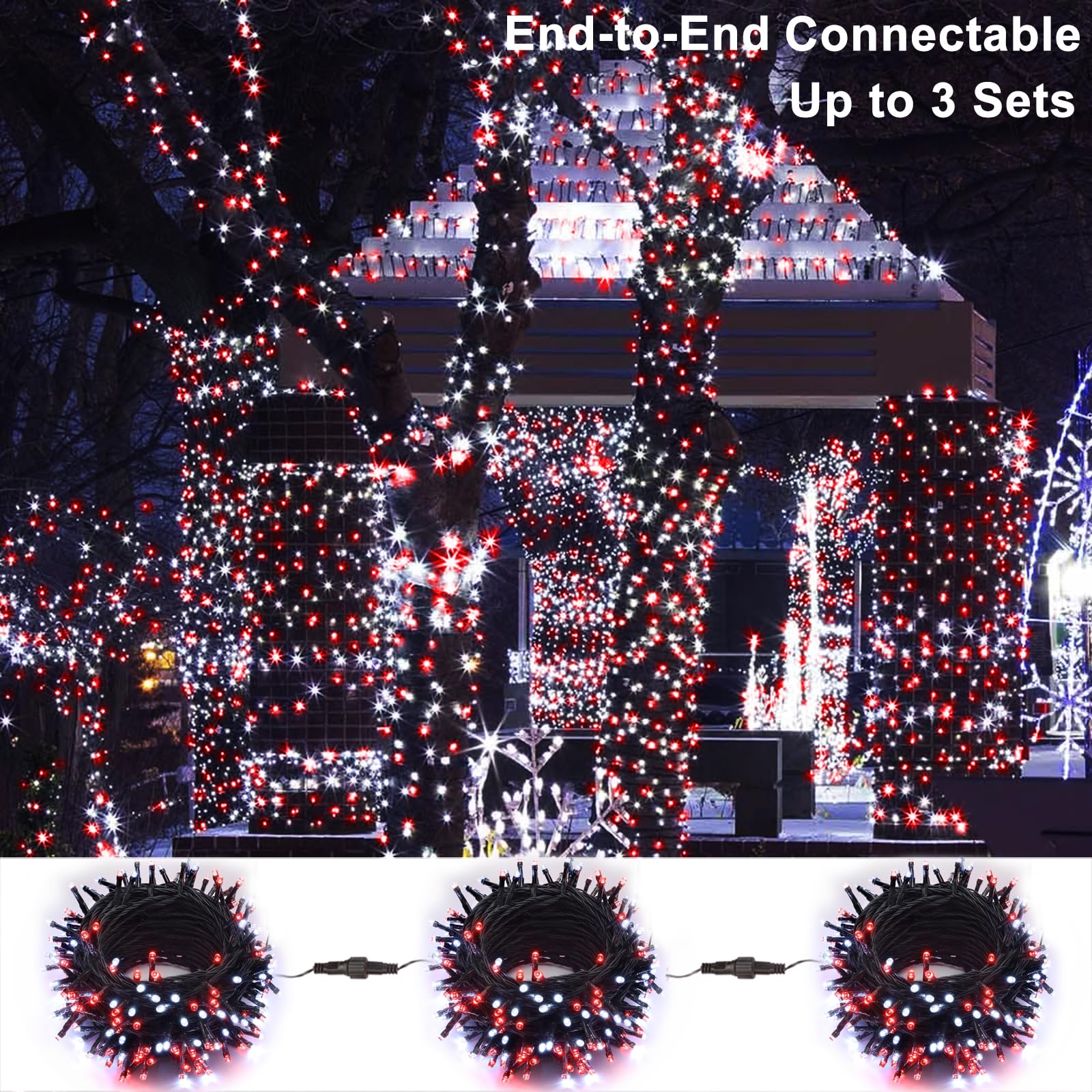 Snapklik.com : Brizled Red & White Christmas Lights, 78.74ft 240 LED ...